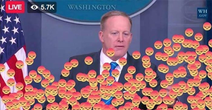 White House assures voters angry-face-emojis on Facebook live feed are ...